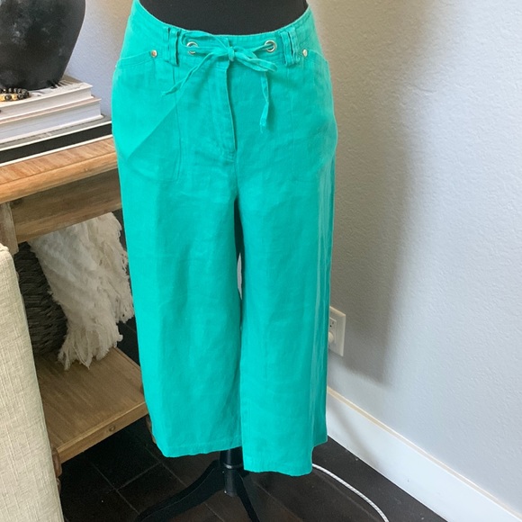 JM Collection | Pants & Jumpsuits | Jm Collection Linen Capri Pants ...